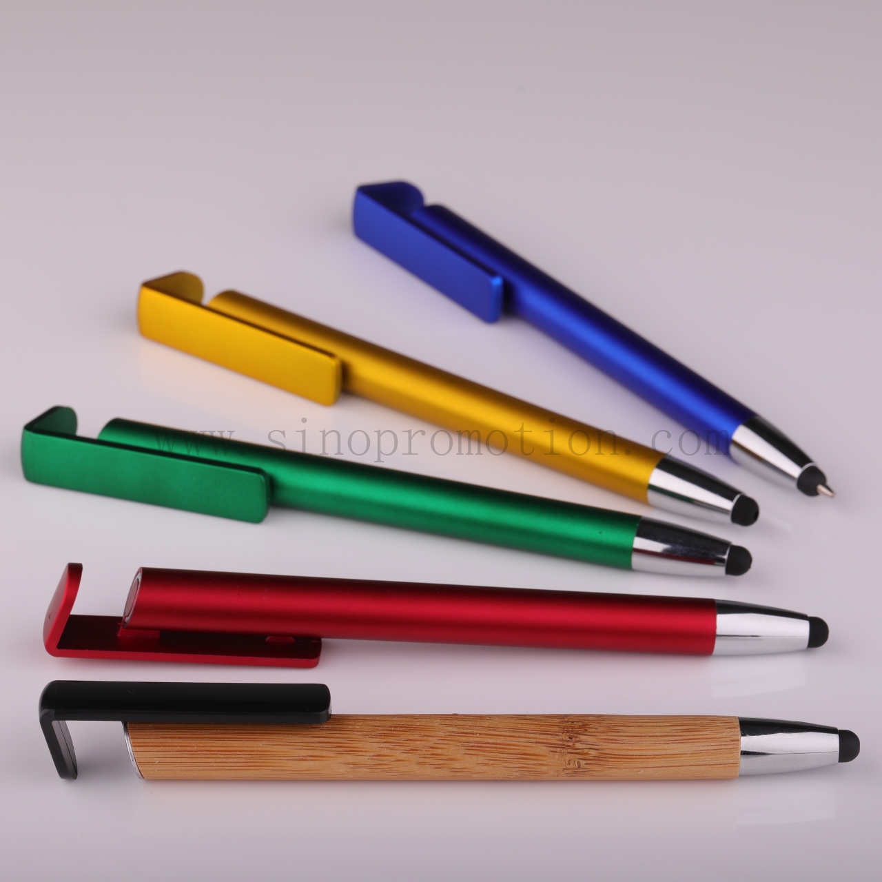 Stylus ball pen with cellphone stand by Sinopromotion